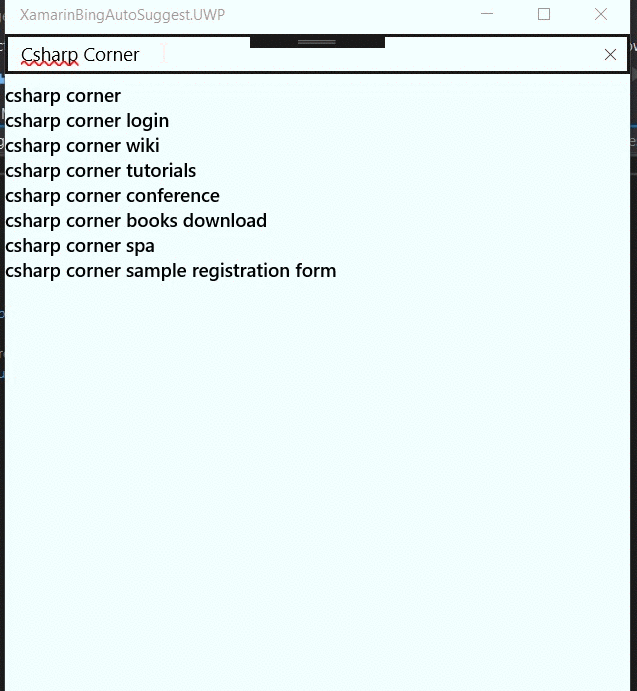 Building Xamarin Mobile Application With Bing AutoSuggest Using Cognitive Services